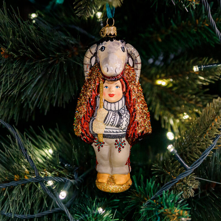 Kolędnicy - Turoń - Szklana, ręcznie dekorowana figurka polskiego ...